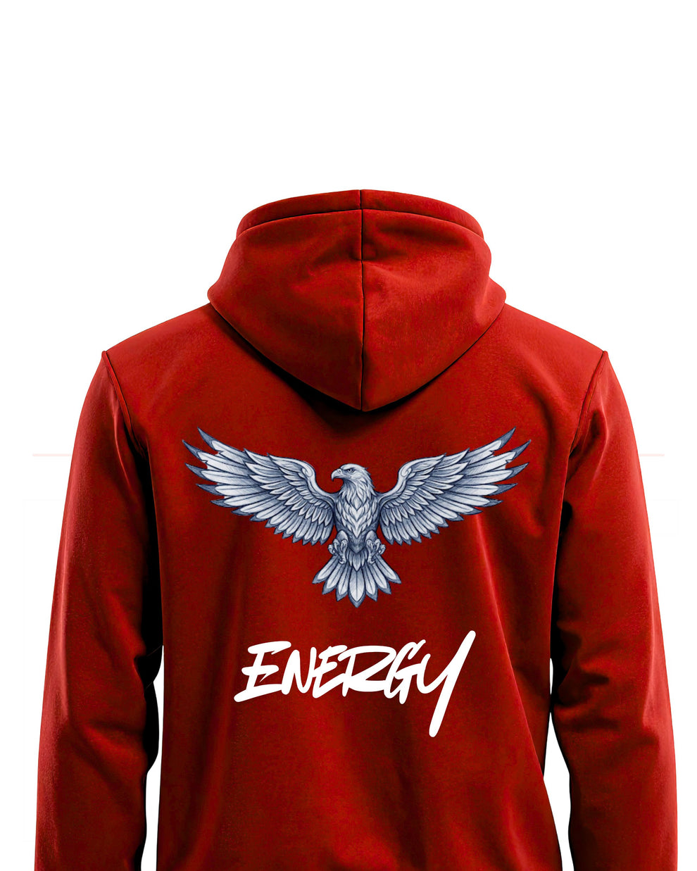 Energy Eagle Graphic Printed Red Hoodie – Print Aale